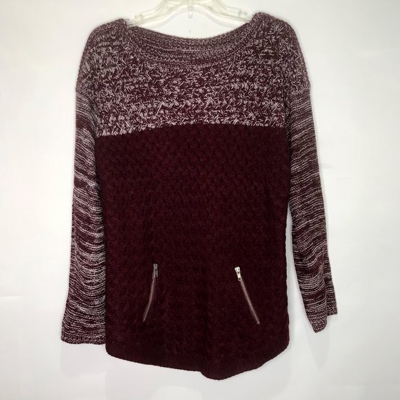 Hooked Up by IOT | Sweaters | Hooked Up By Iot Maroon Burgundy Sweater ...